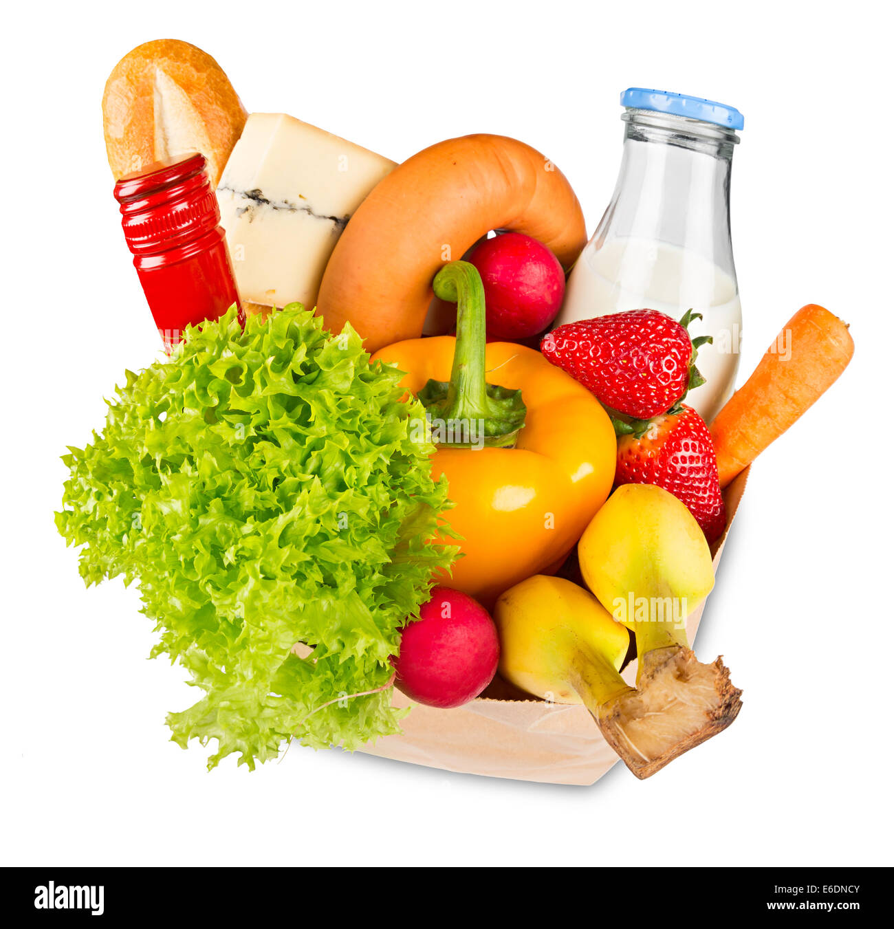 shopping bag filled with food Stock Photo - Alamy