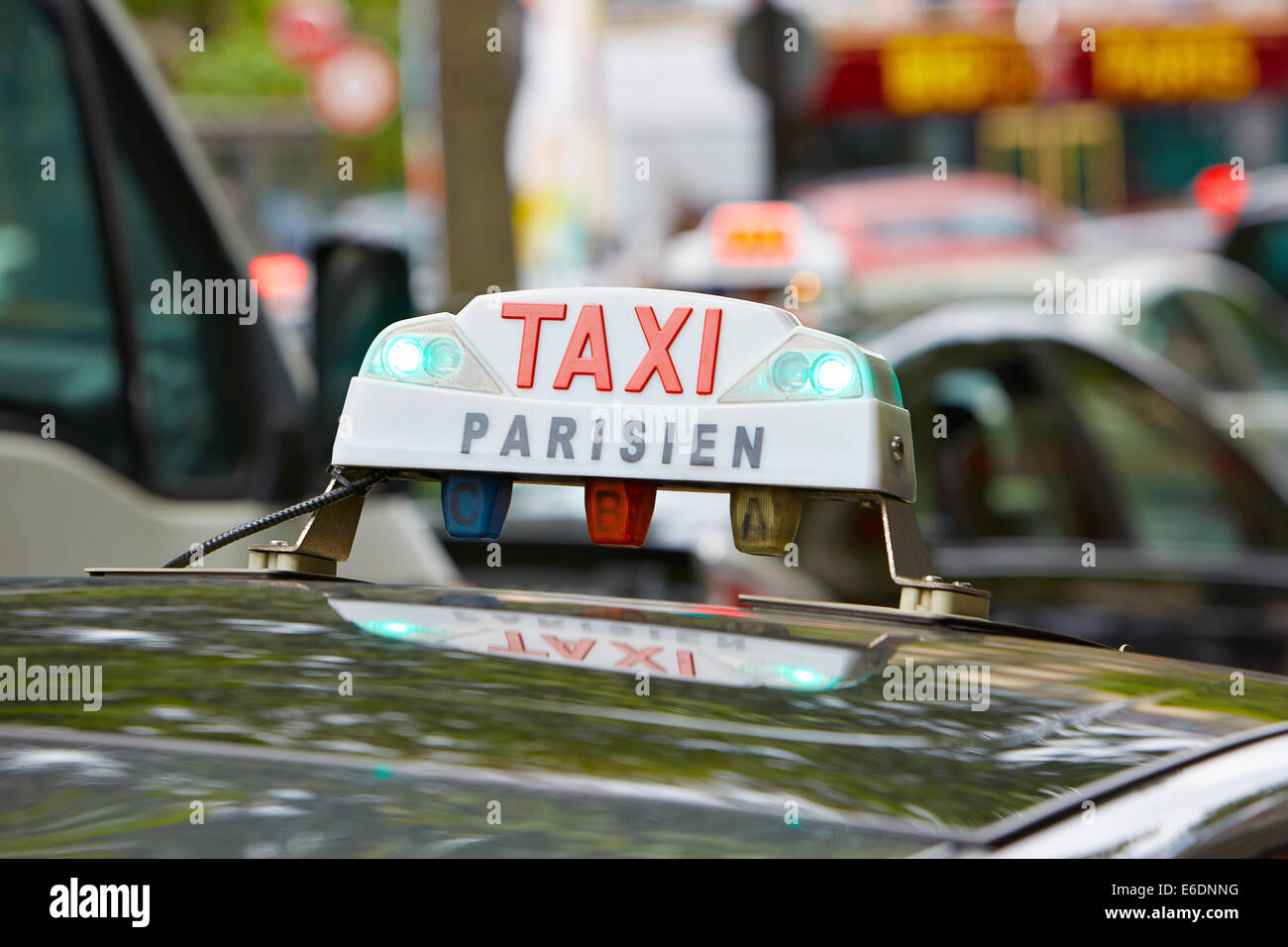 Parisian taxi in Paris, France Stock Photo - Alamy