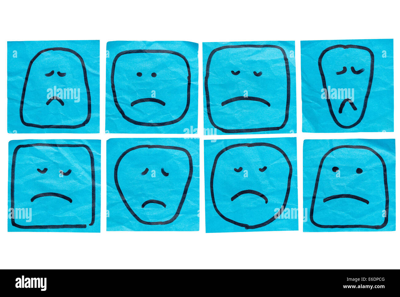 Blue sad faces hi-res stock photography and images - Alamy
