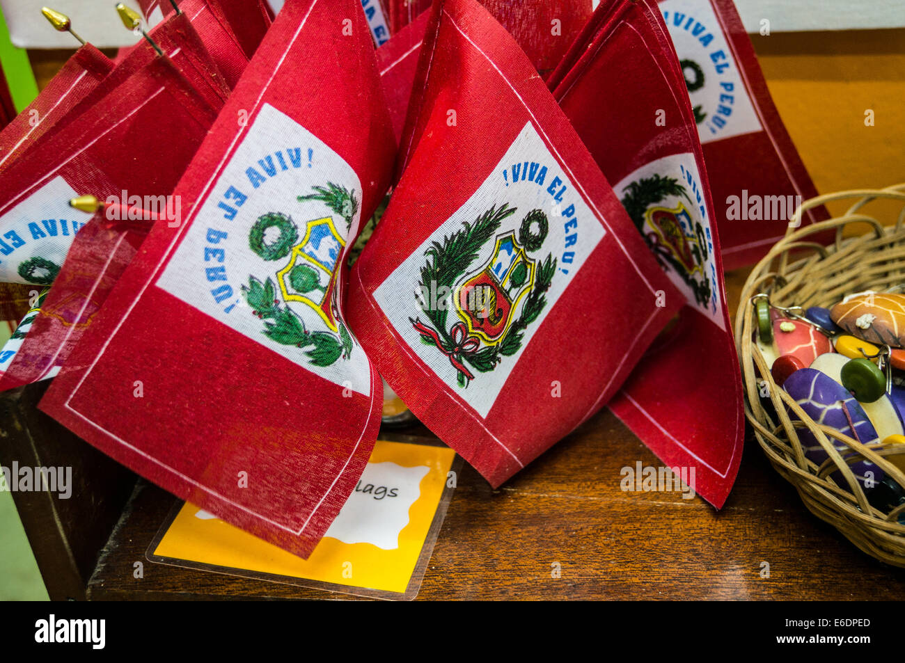 Peru flags souvenirs Stock Photo - Alamy