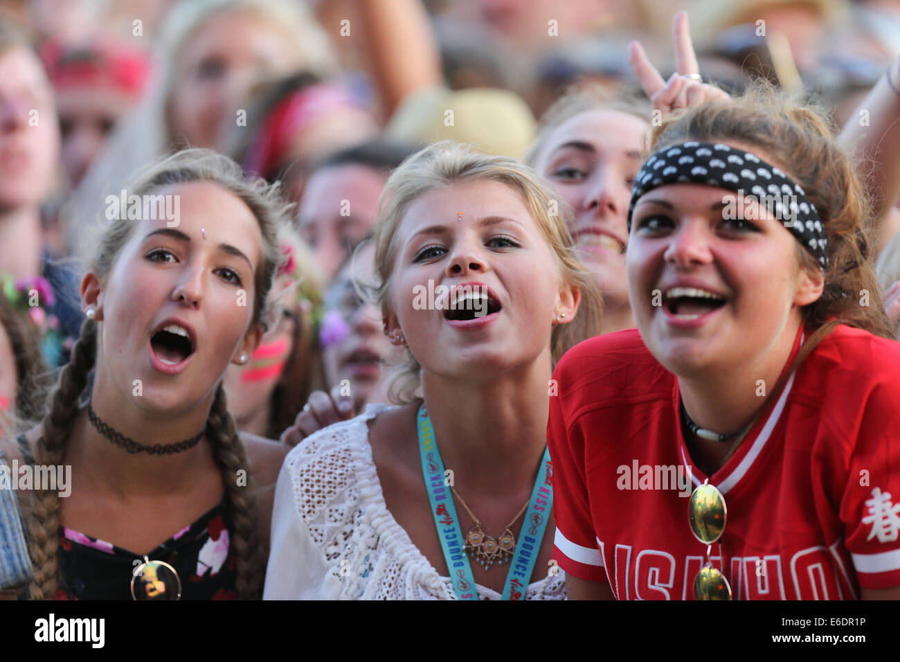 MUSIC FESTIVAL CROWDS AT THE V FESTIVAL IN CHELMSFORD,ESSEX Stock Photo ...