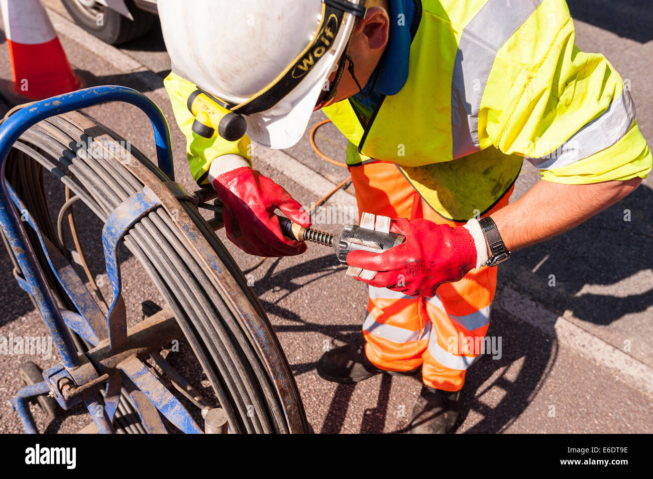 A remote control camera which is pushed up the sewer pipes checking the ...