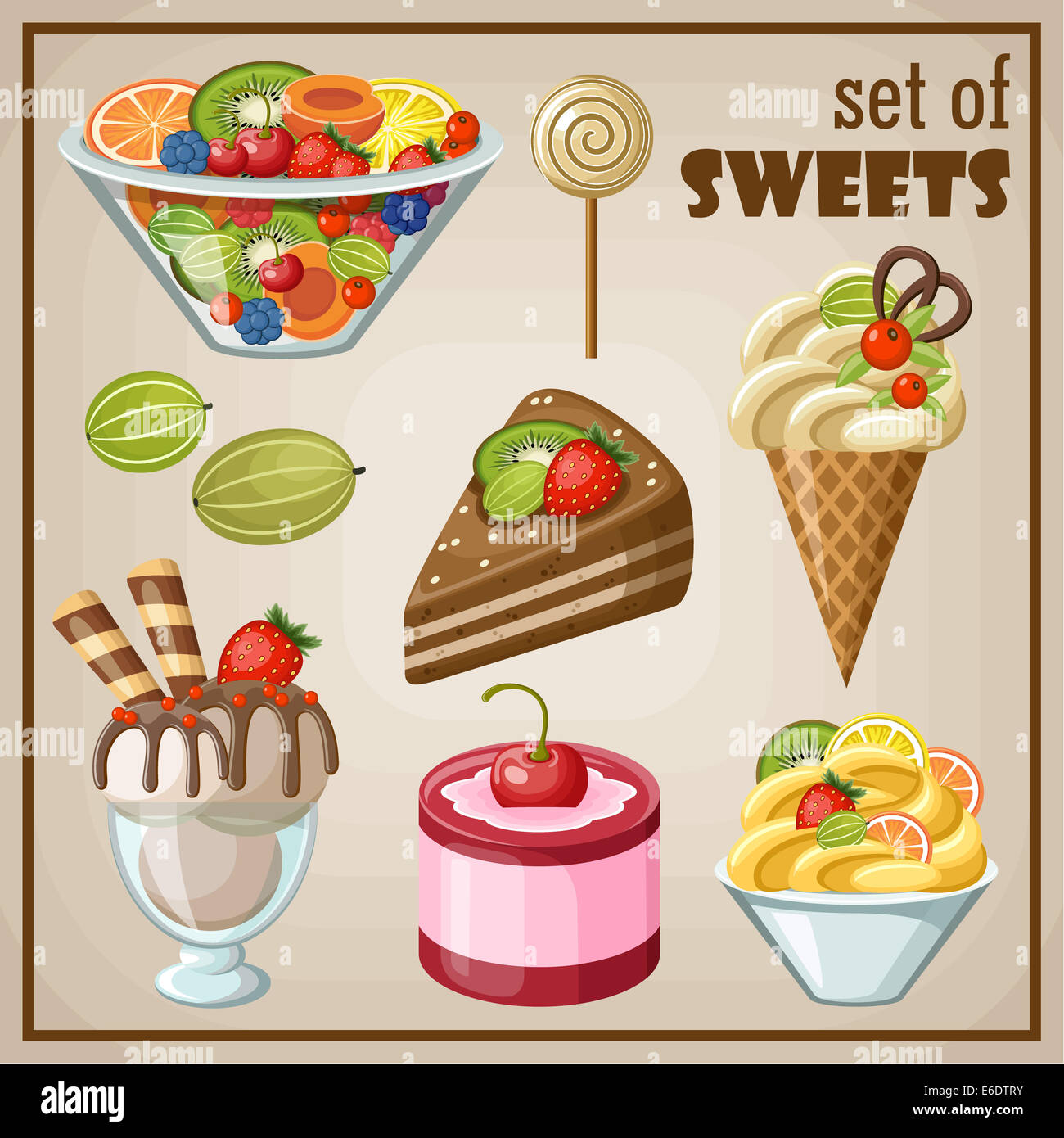 Set of sweets Stock Photo - Alamy