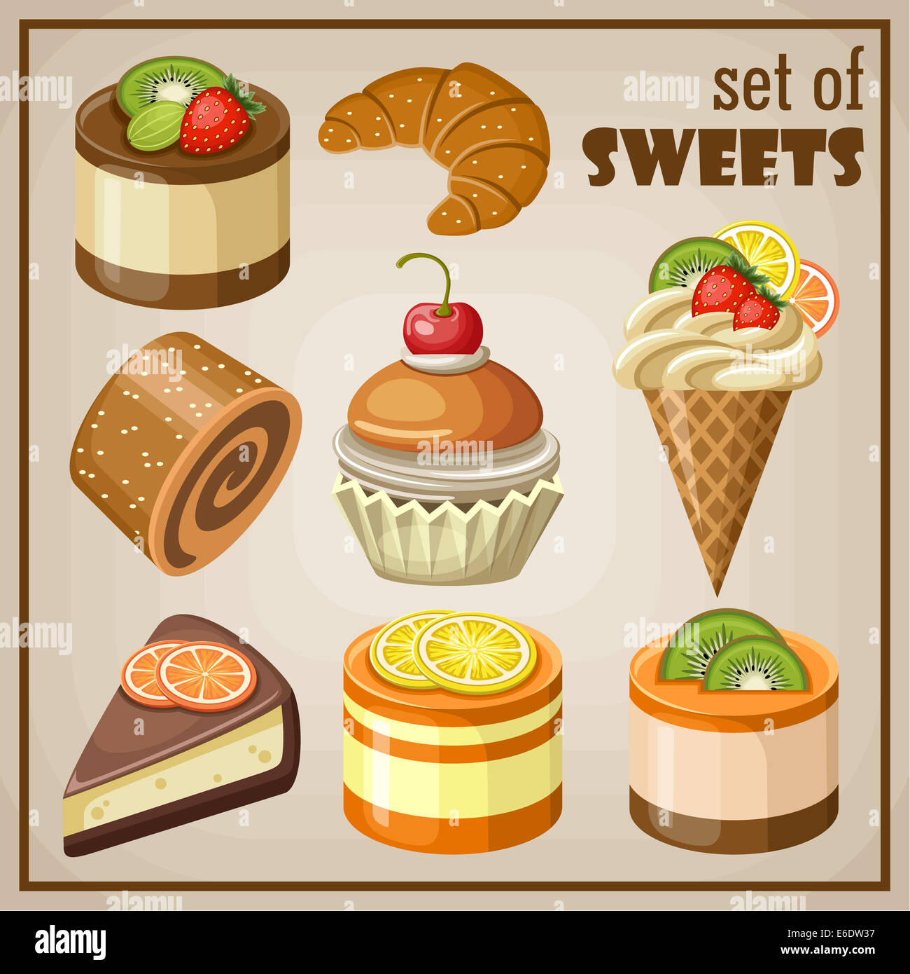 Set of sweets Stock Photo - Alamy