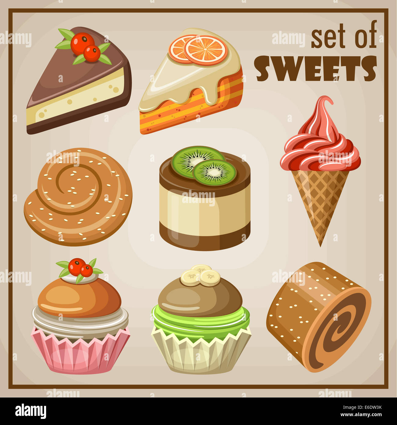 Set of sweets Stock Photo - Alamy
