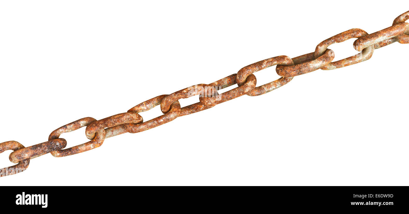 old rusty metallic chain isolated on white background Stock Photo - Alamy