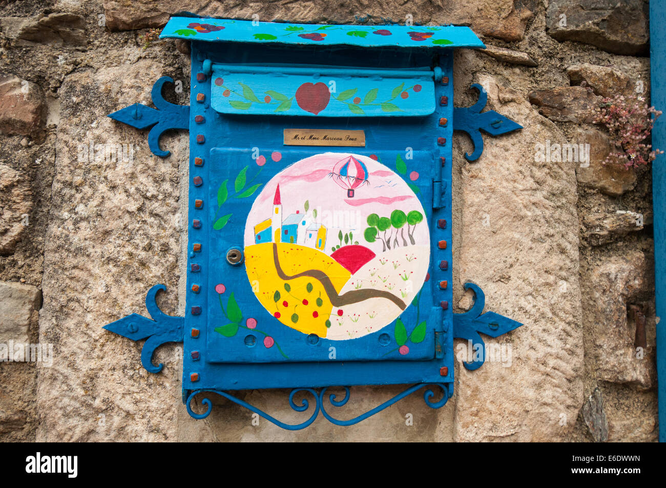 Old mailbox Post Color Stock Photo - Alamy
