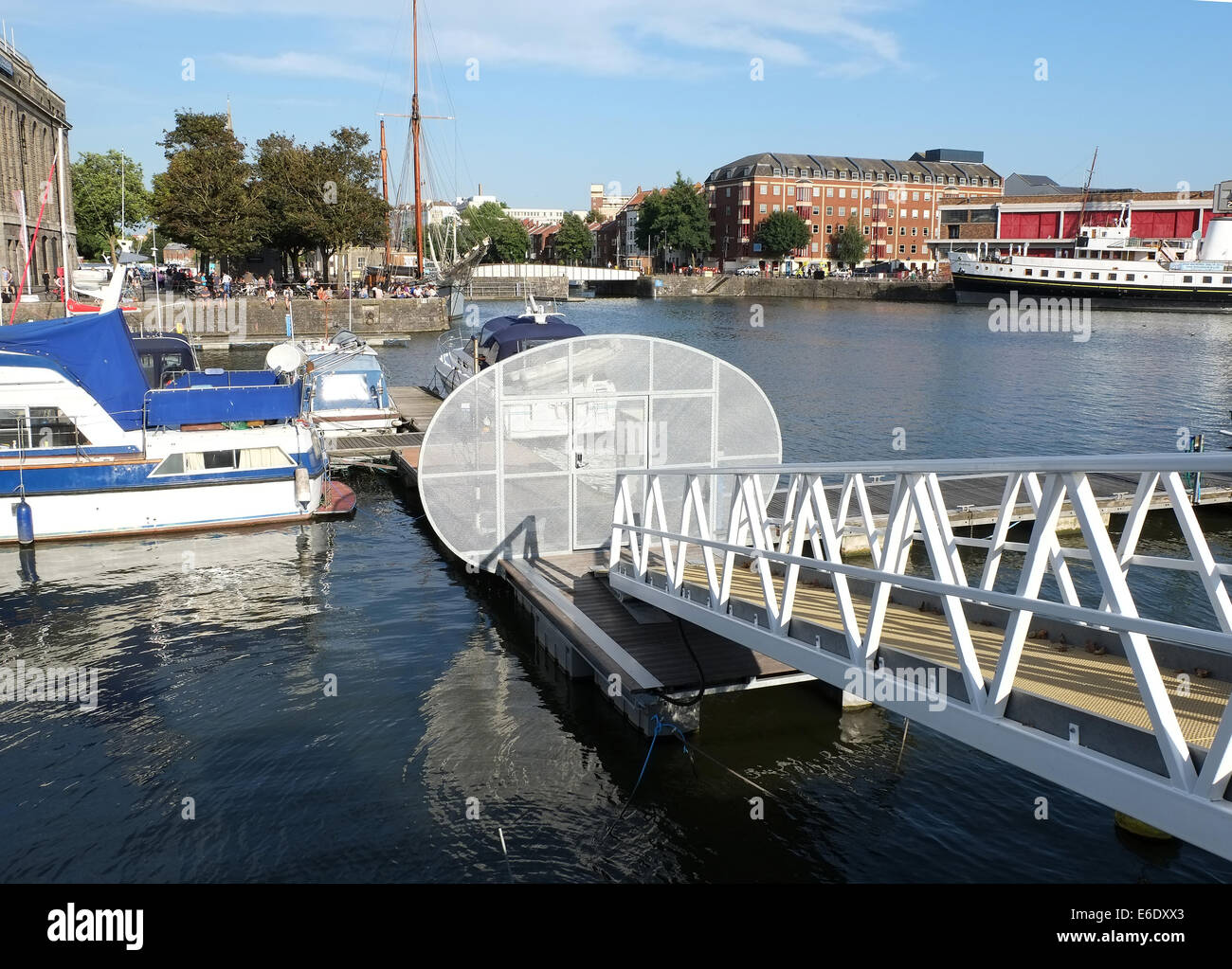 Jetty and harbour ramp with security cage to prevent un authorised ...