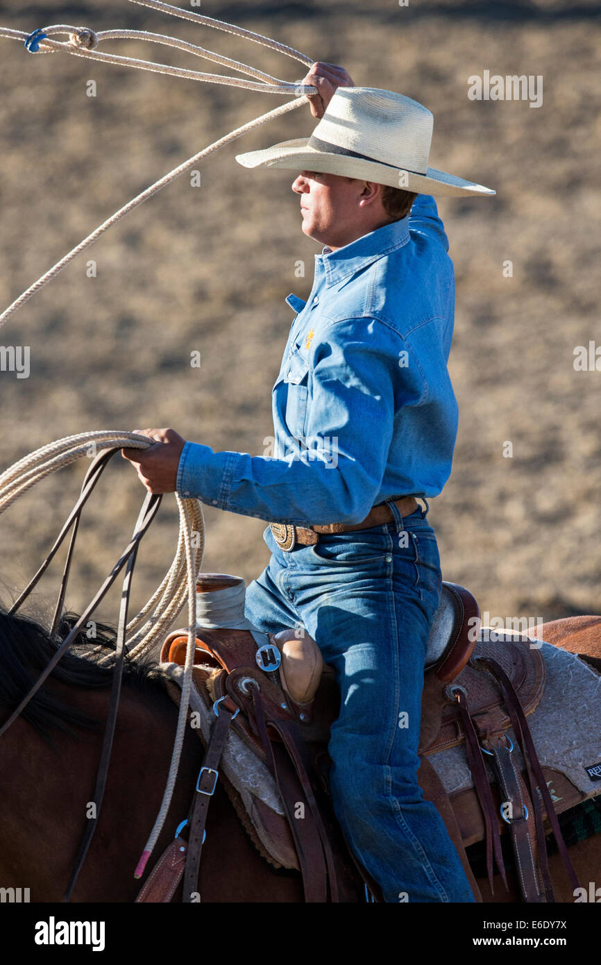 Cowboy on bucking horse hi-res stock photography and images - Alamy