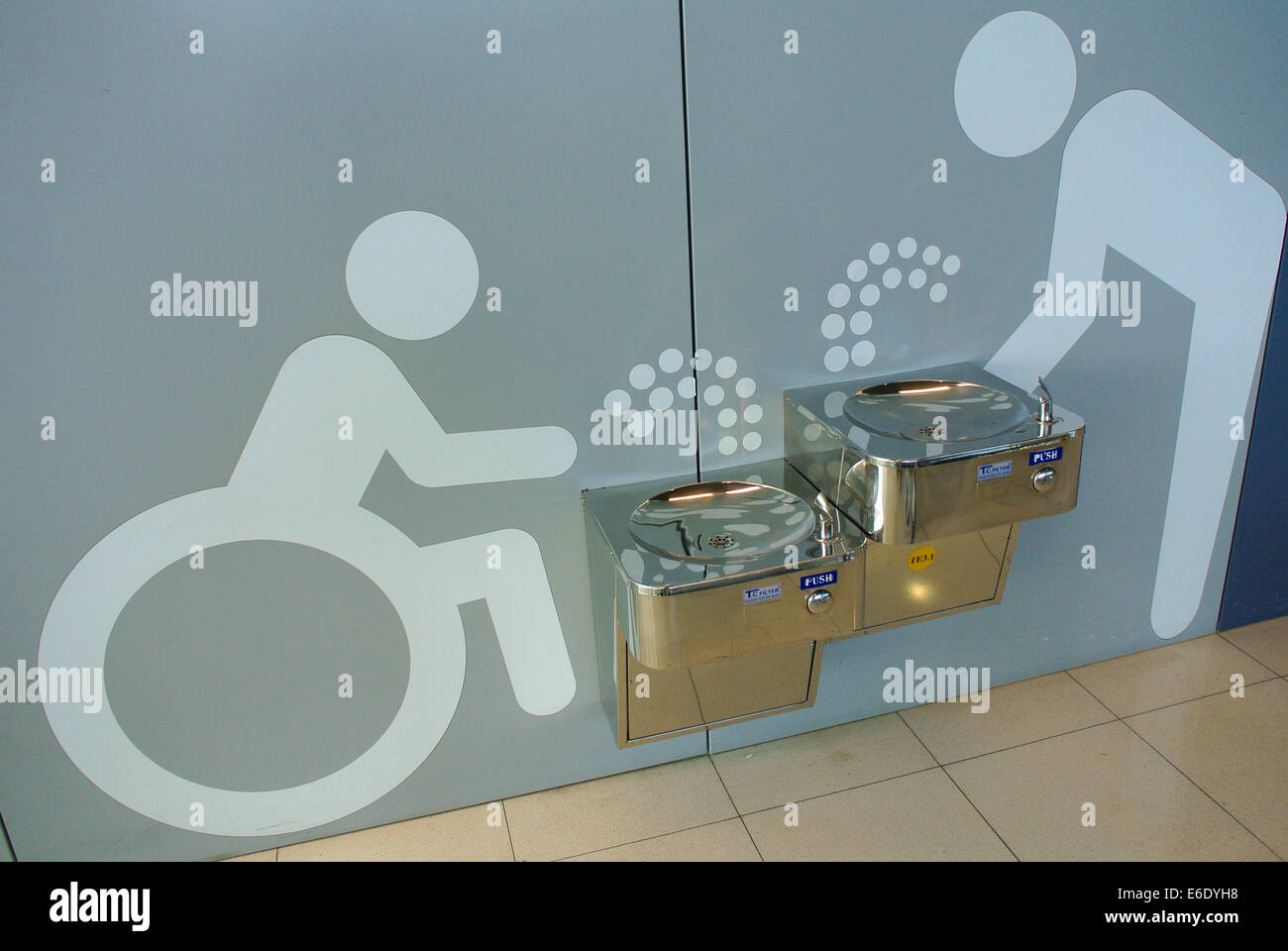 Water fountain for able and disabled people Stock Photo - Alamy
