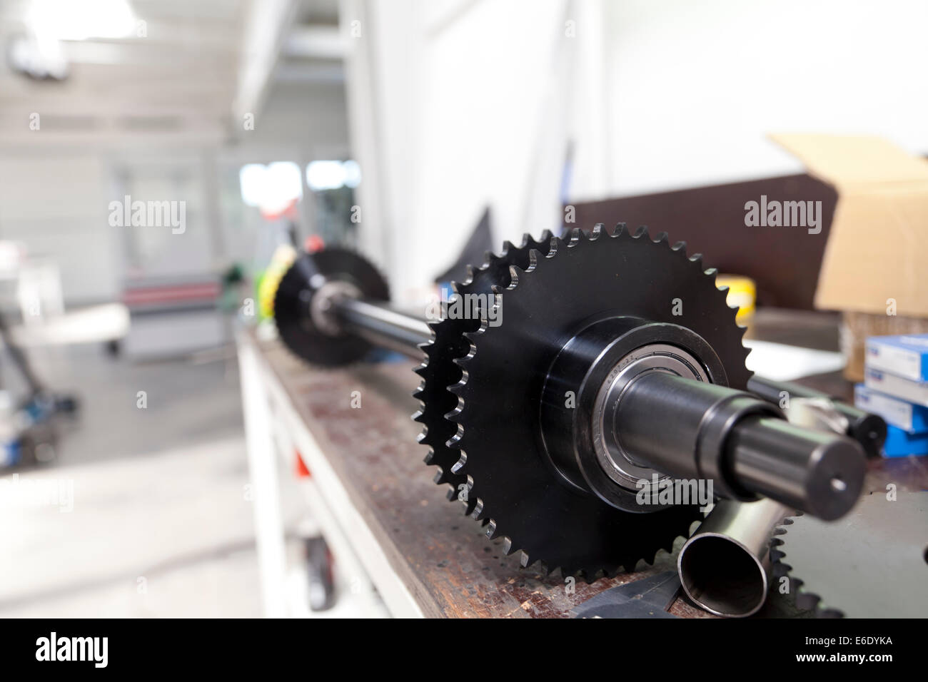 Machine engine components Engine Parts on table Stock Photo - Alamy