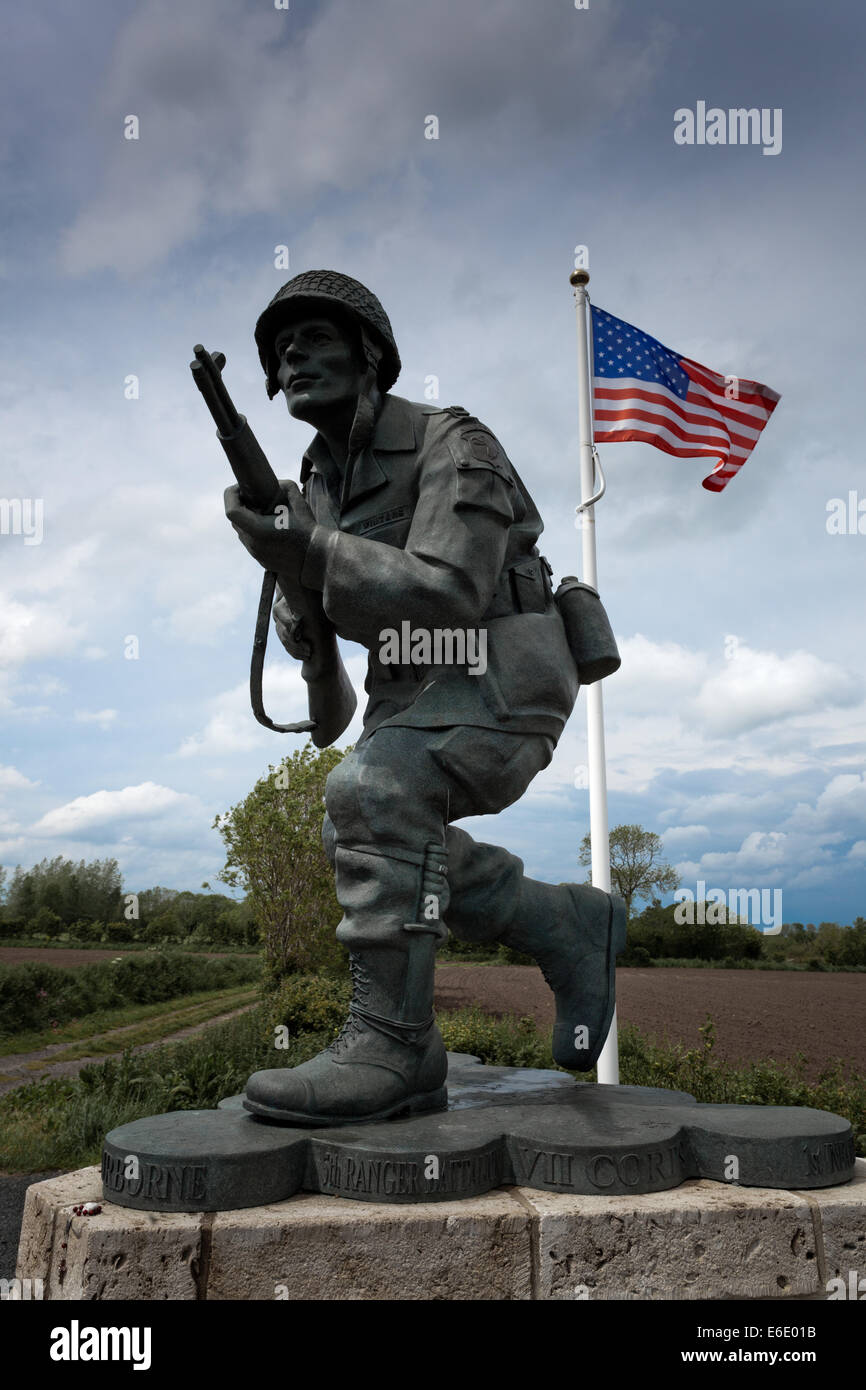 The statue to U.S. Marine Captain Richard Winters, made famous in the ...