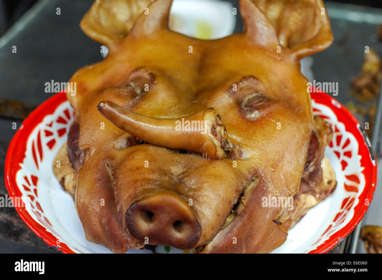 Pigs head dinner Stock Photo - Alamy