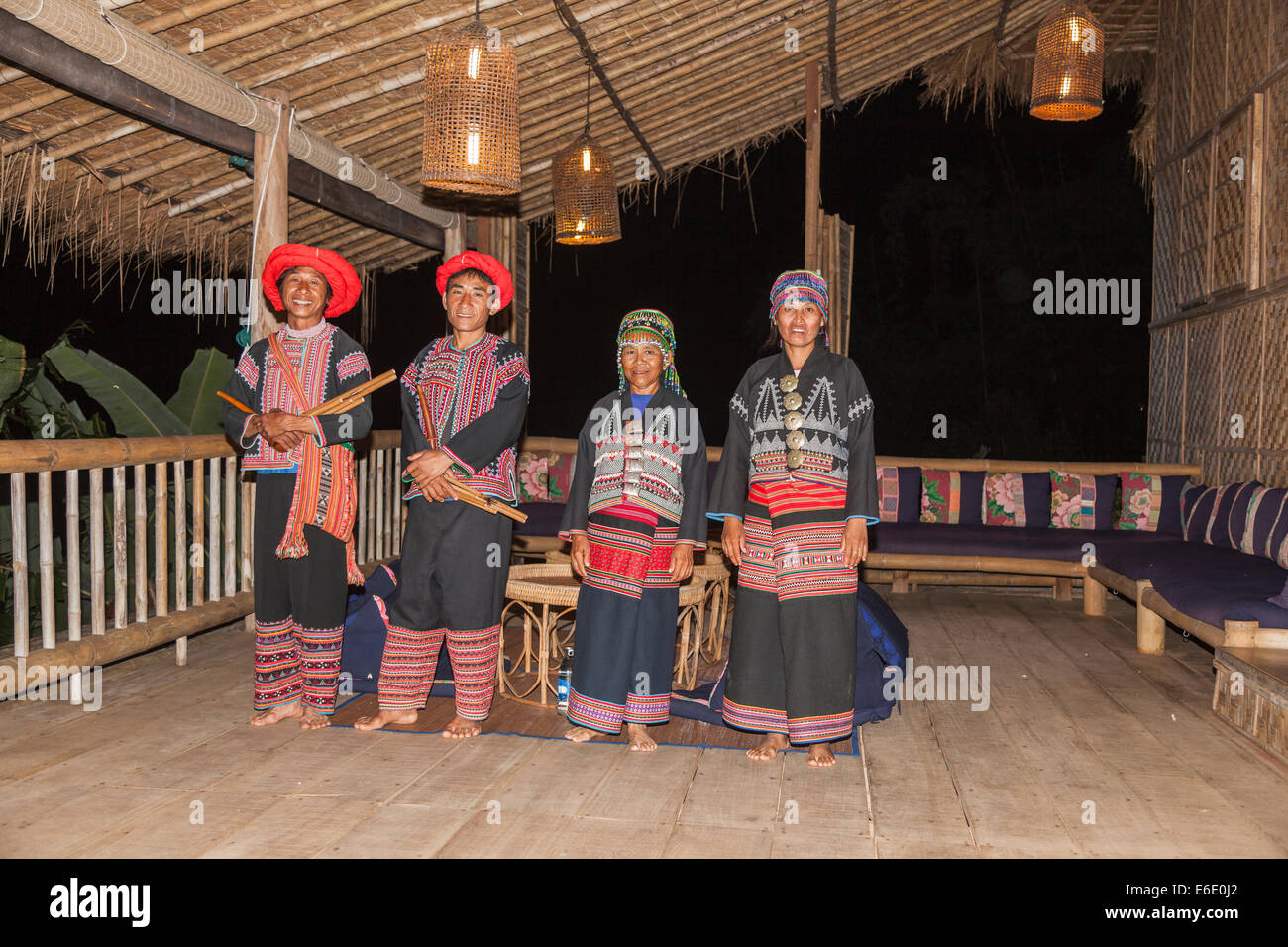 Hmong dancers and entertainers in Chiang Khong in Chiang Rai province ...