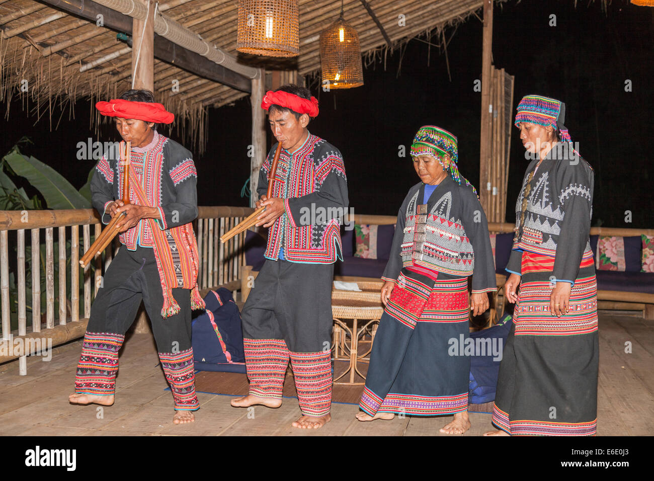 Hmong dancers and entertainers in Chiang Khong, Chiang Rai province ...