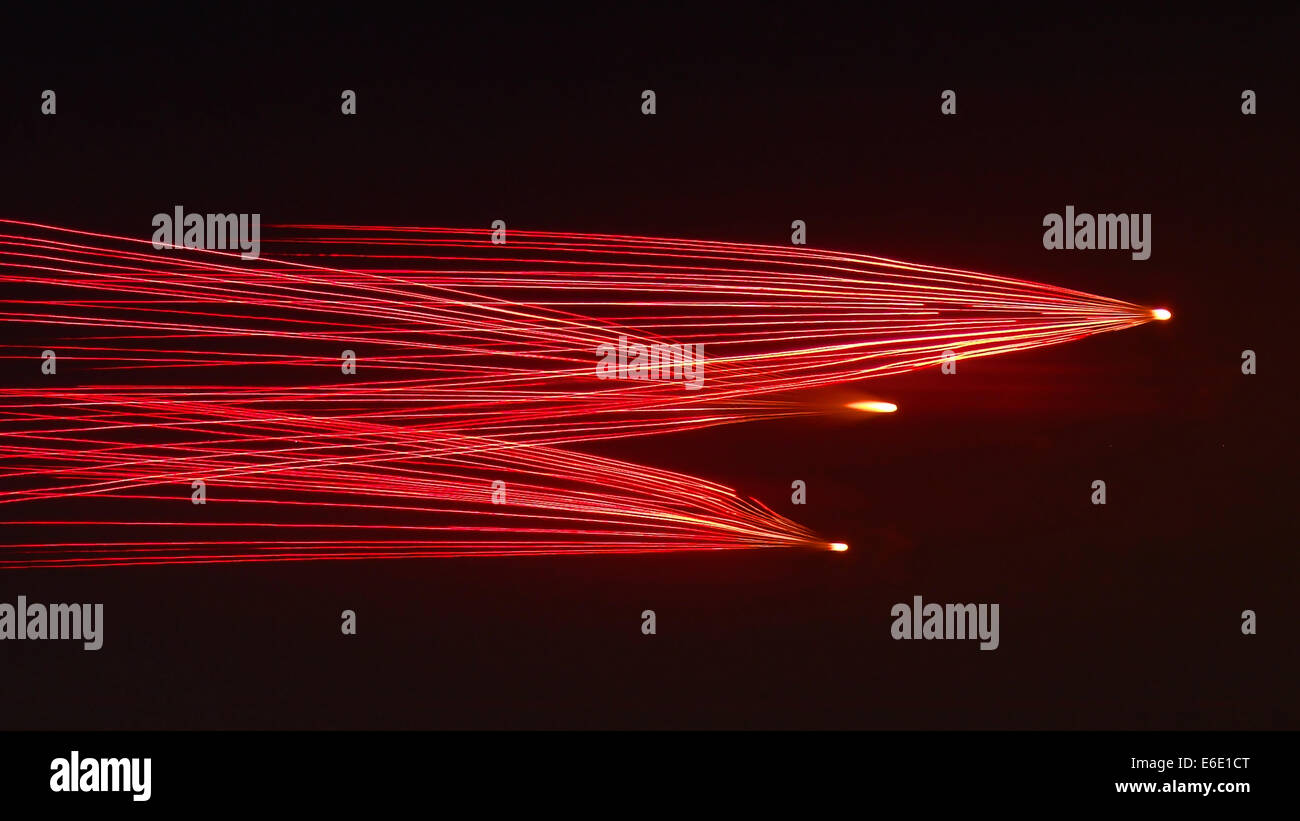 Fireworks light trails Stock Photo - Alamy