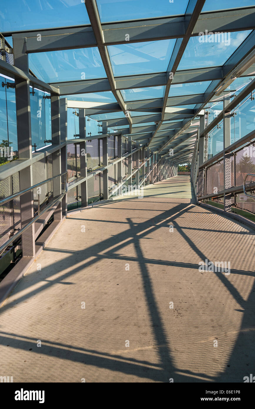 Pedestrian bridge at Railway station, Osijek, Slavonia, Croatia Stock ...