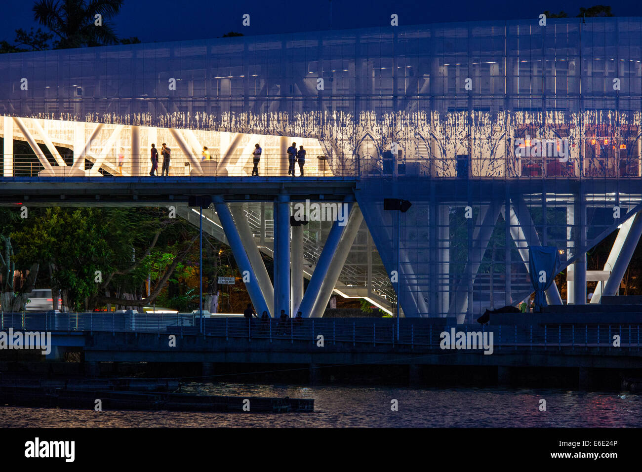 Evening view of the Elevated Museum overlooking Lago de Ilusiones in ...