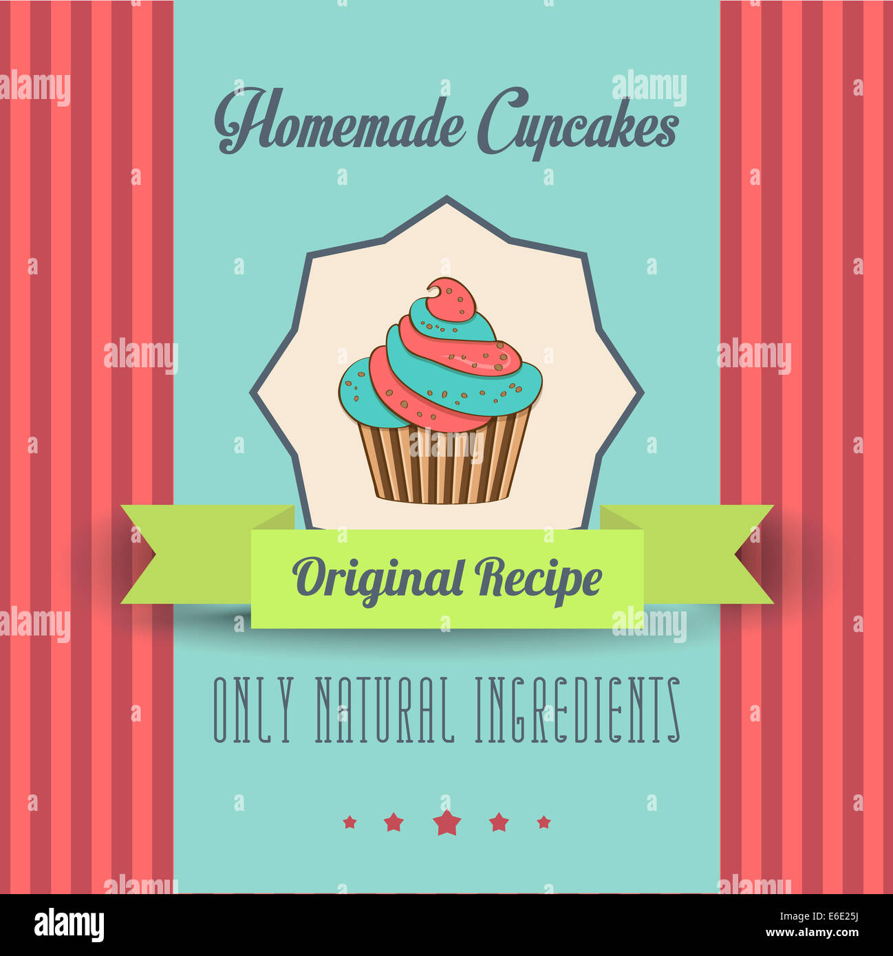 vintage homemade cupcakes poster, in vector format Stock Photo - Alamy