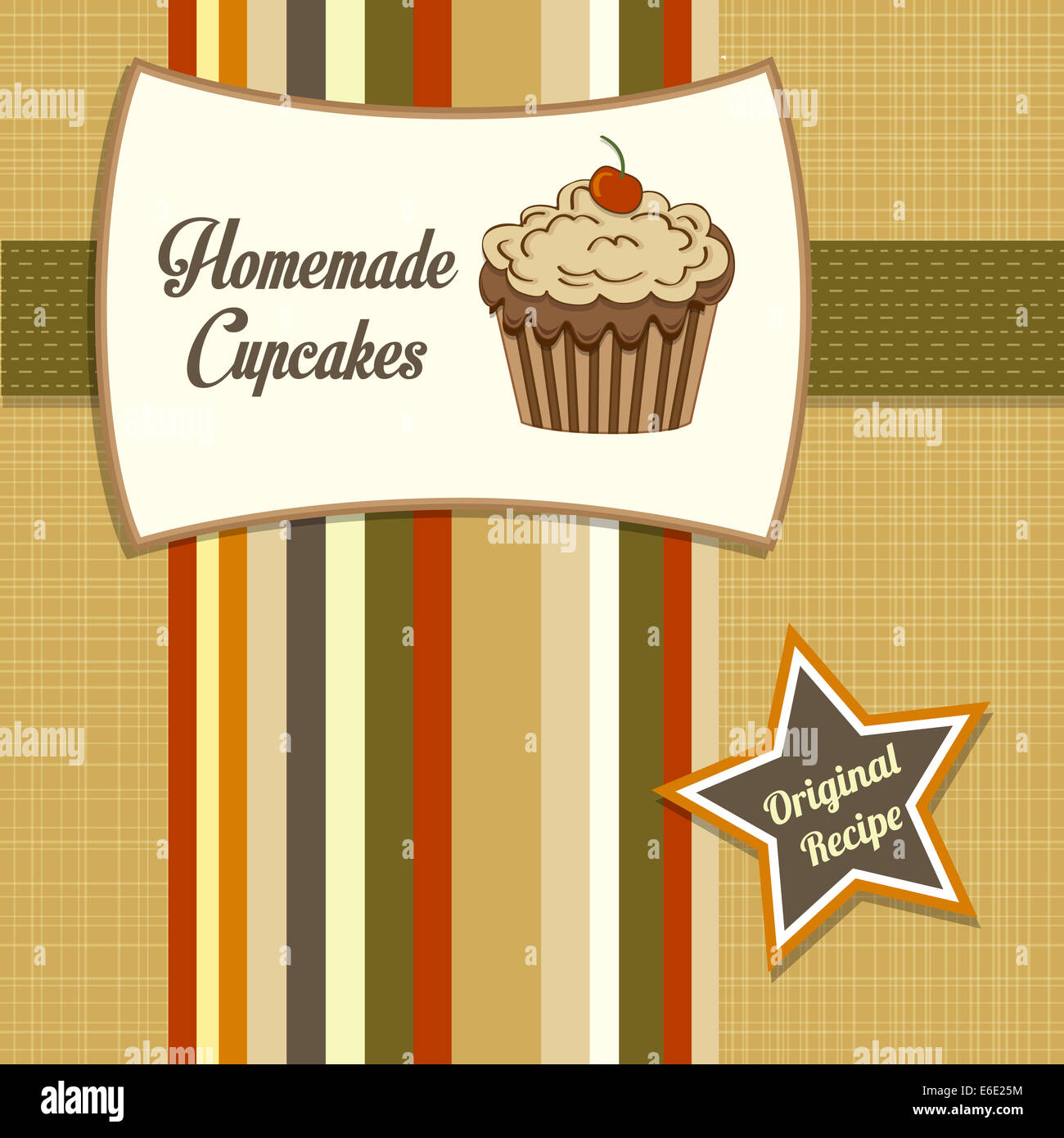 vintage homemade cupcakes poster, in vector format Stock Photo - Alamy