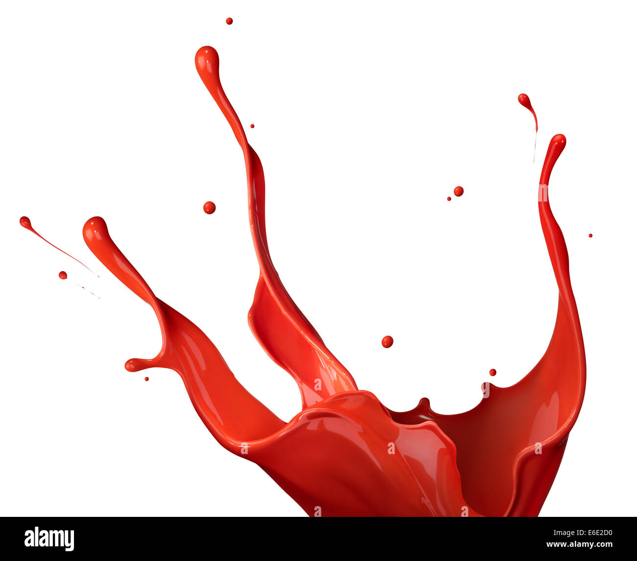 red paint splash isolated on white background Stock Photo - Alamy