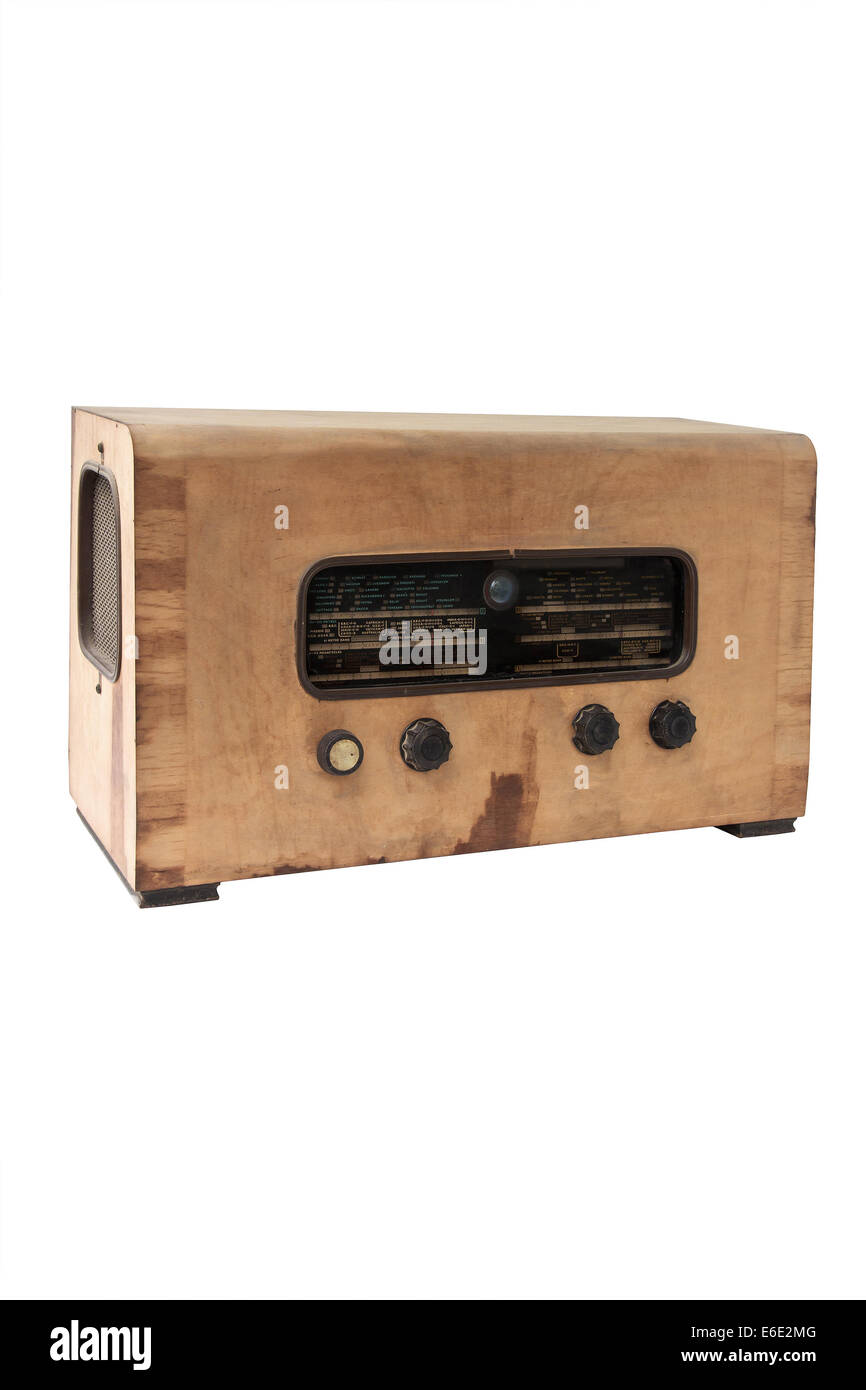 Vintage Radio on a white background Stock Photo - Alamy