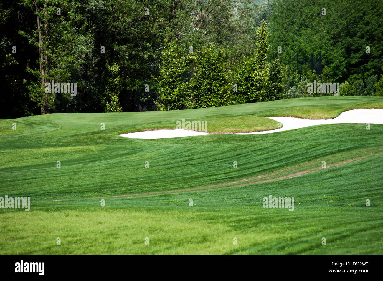 Golf field with bunker Stock Photo - Alamy