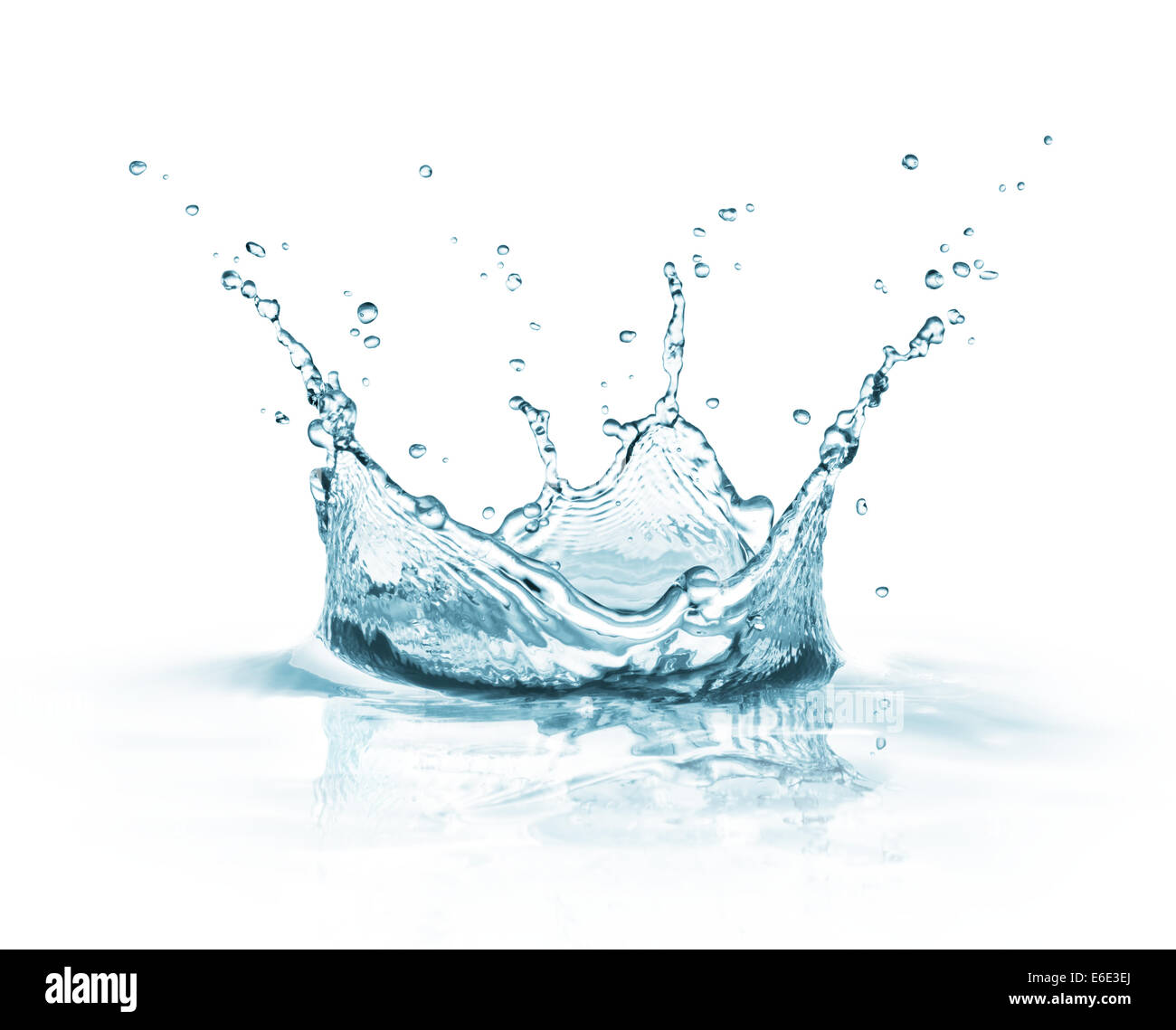 water splash on white background with reflection Stock Photo - Alamy
