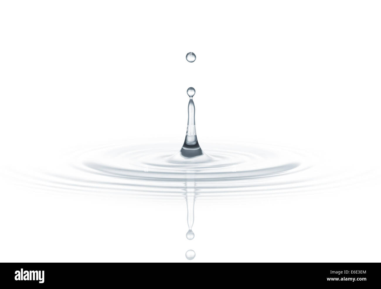 drop of water created ripple against white background Stock Photo - Alamy
