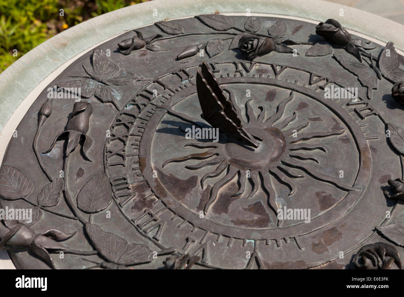 Sundial in garden Stock Photo - Alamy