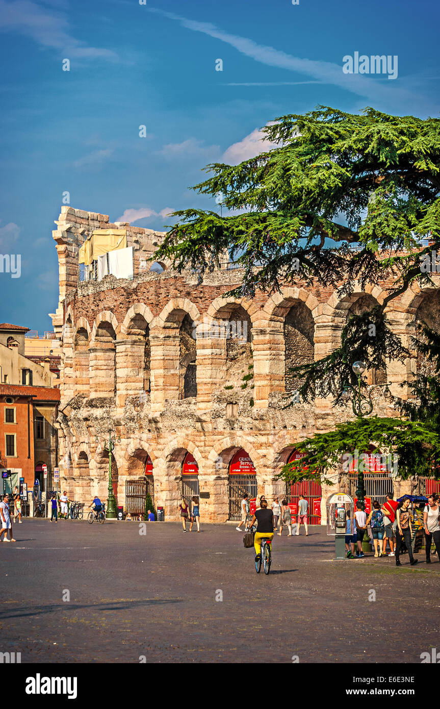 Italy Veneto Verona Piazza Bra Roman Arena Stock Photo - Alamy