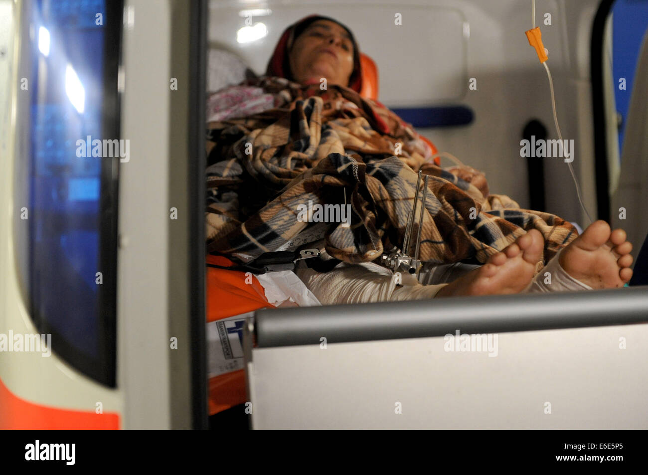 Westerstede, Germany. 22nd Aug, 2014. A severly injured Palestinian ...