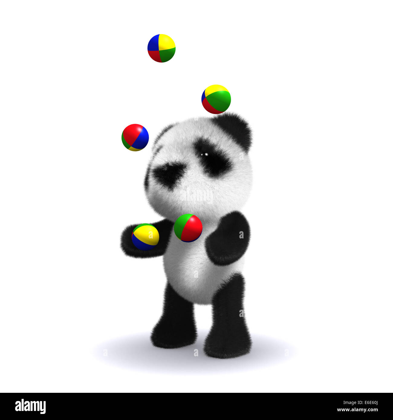 3d render of a baby panda bear juggling Stock Photo - Alamy