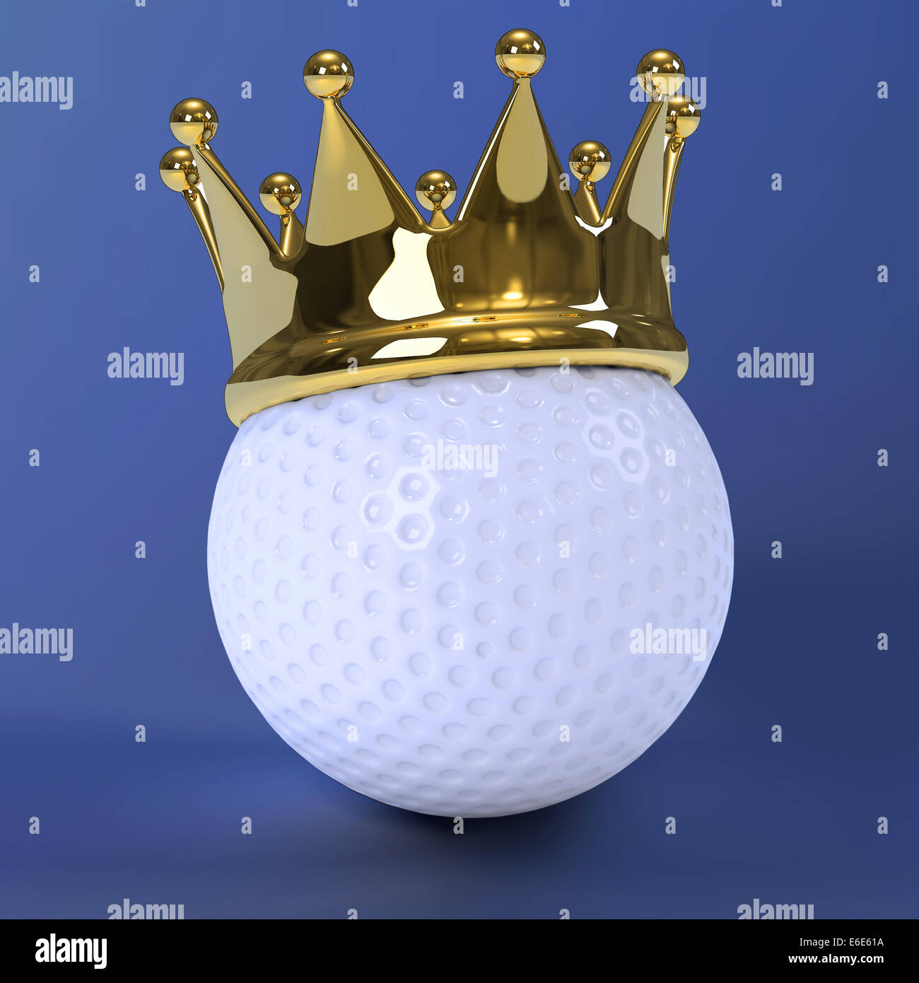 3d render of a golf ball wearing a gold crown Stock Photo - Alamy