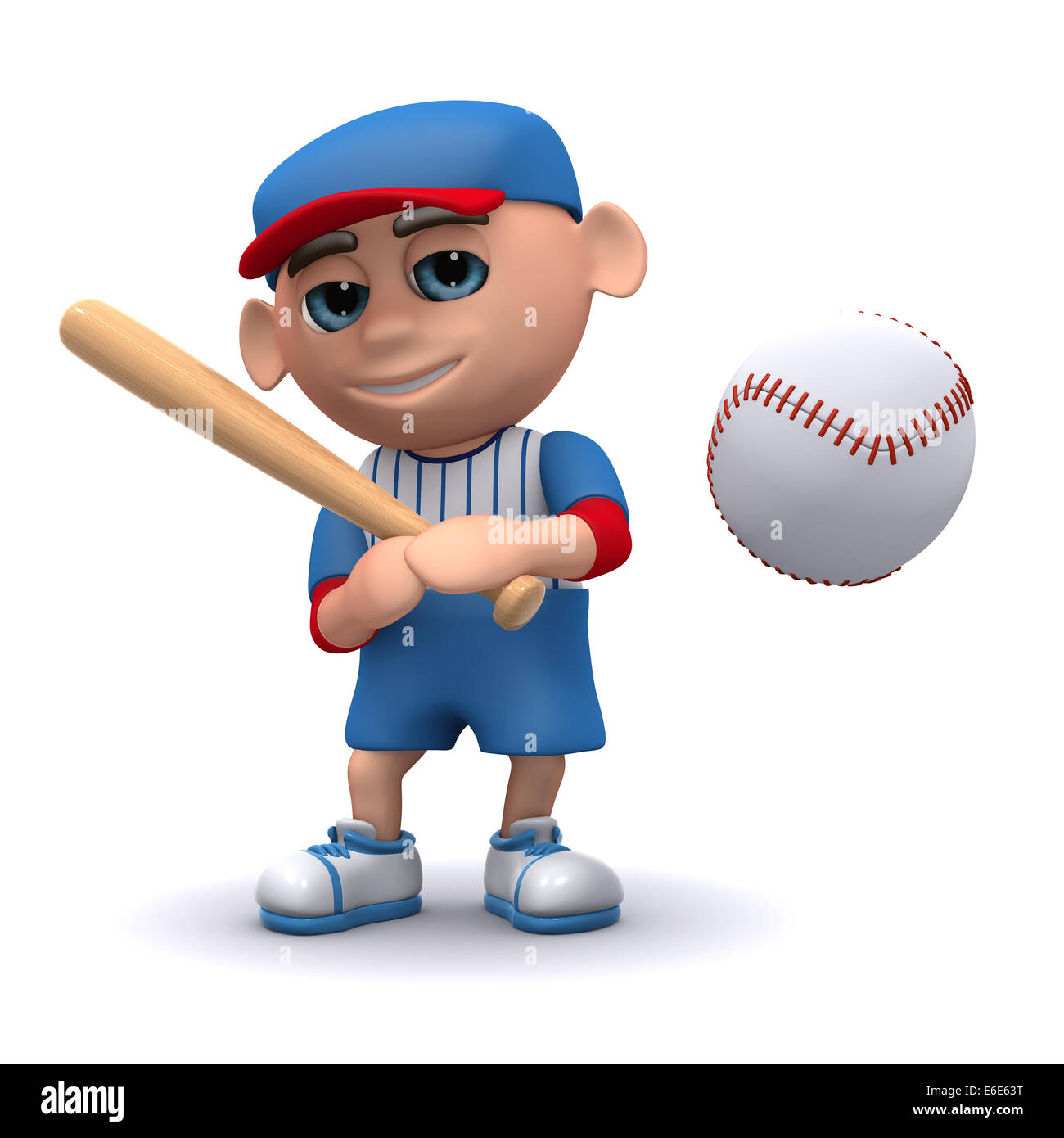 3d render of a kid who has hit a baseball Stock Photo - Alamy