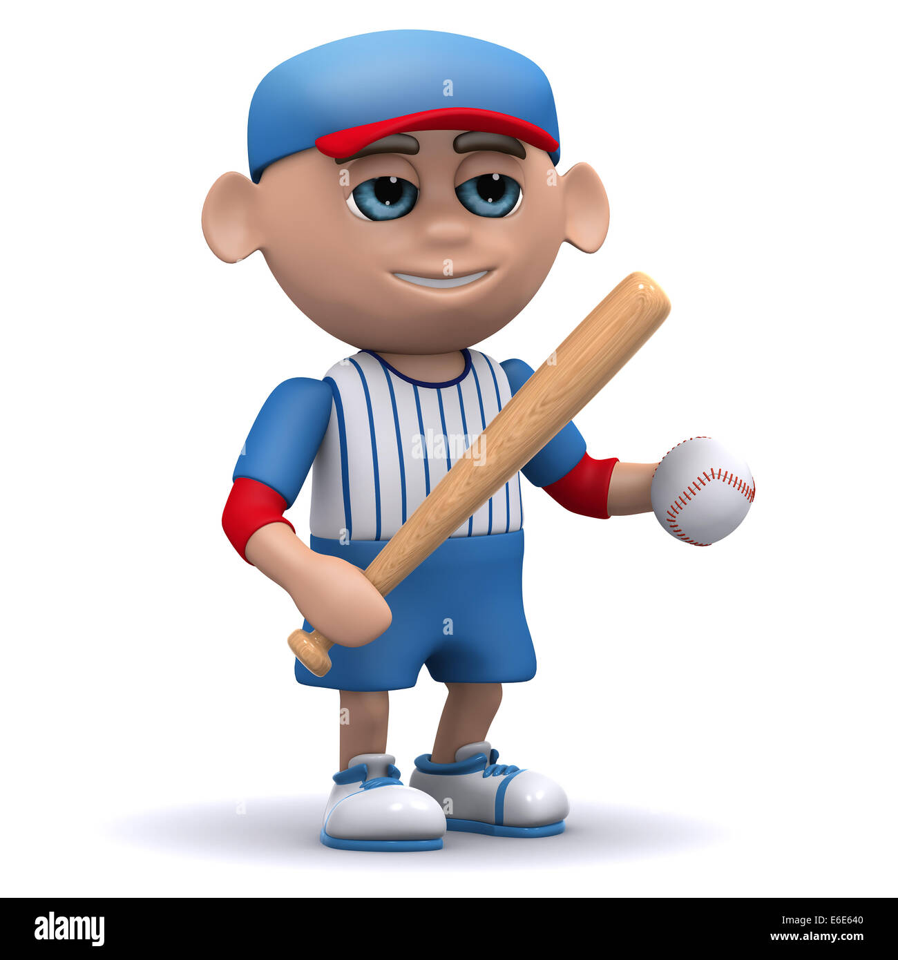 3d render of a kid holding a baseball and bat Stock Photo - Alamy