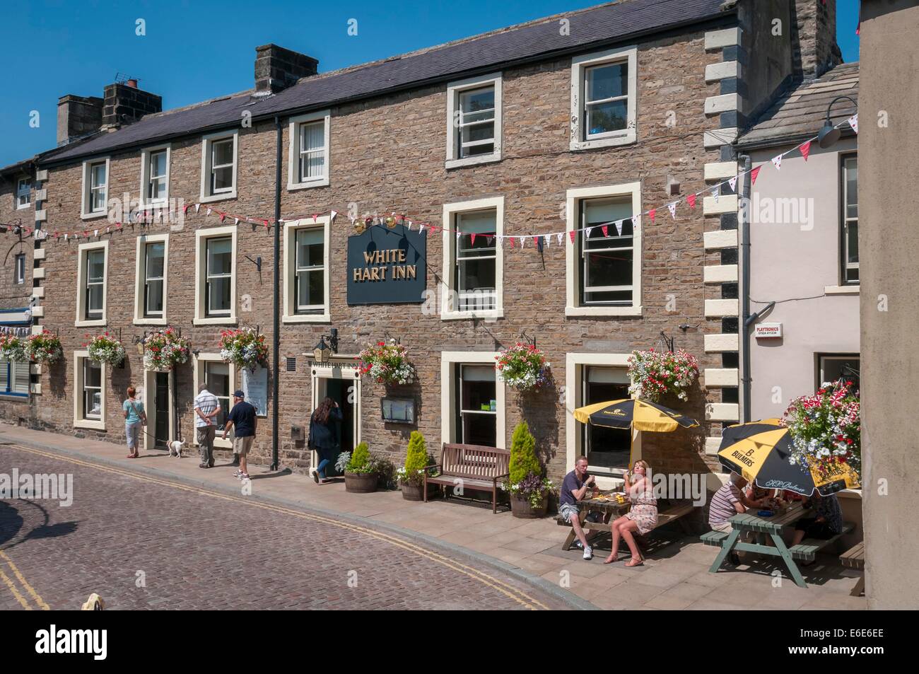 Hawes, North Yorkshire. England. The White Hart Inn public house Stock ...