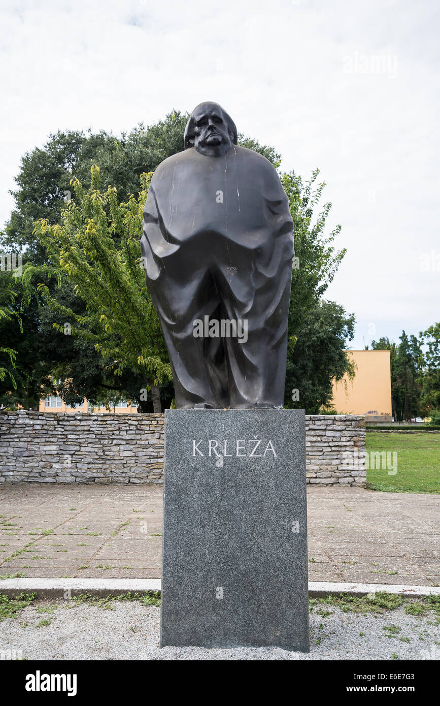 Sculpture of Croatian writer Miroslava Krleže, Park Kralja Drzislava ...