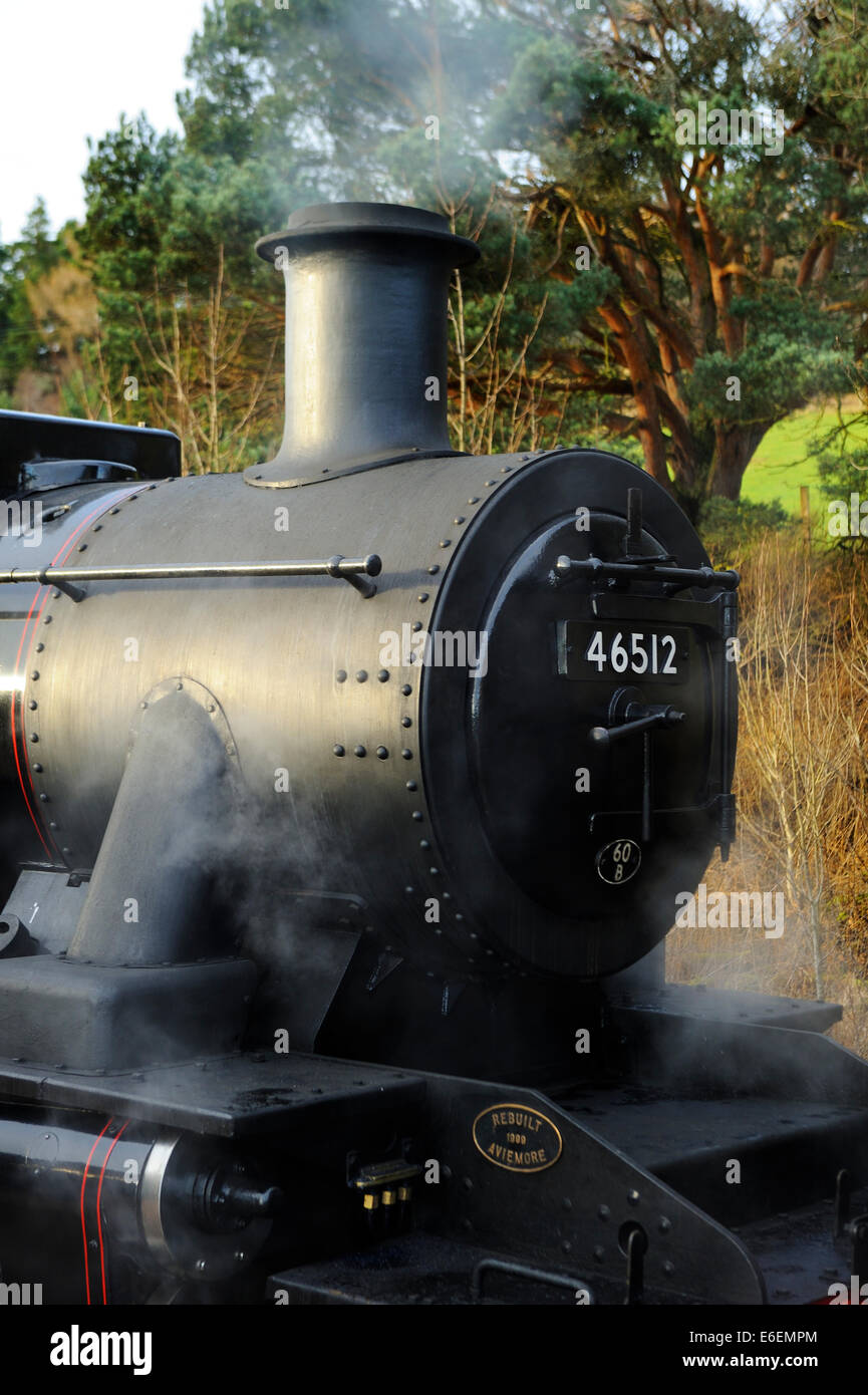 Steam locomotive "E V Cooper Engineer" on the Strathspey Steam Railway ...