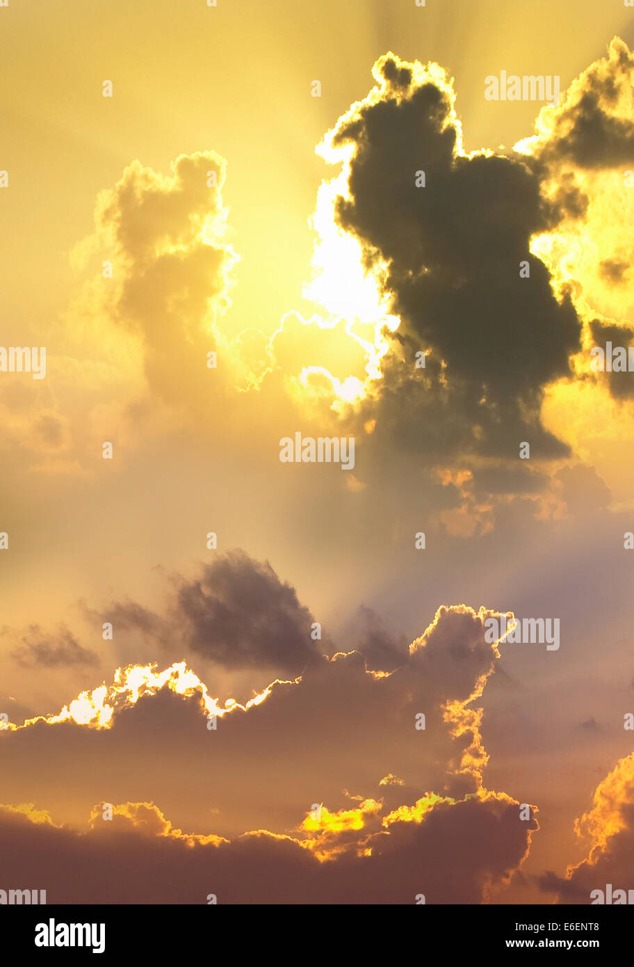 A dramatic sky and clouds at sunset Stock Photo - Alamy