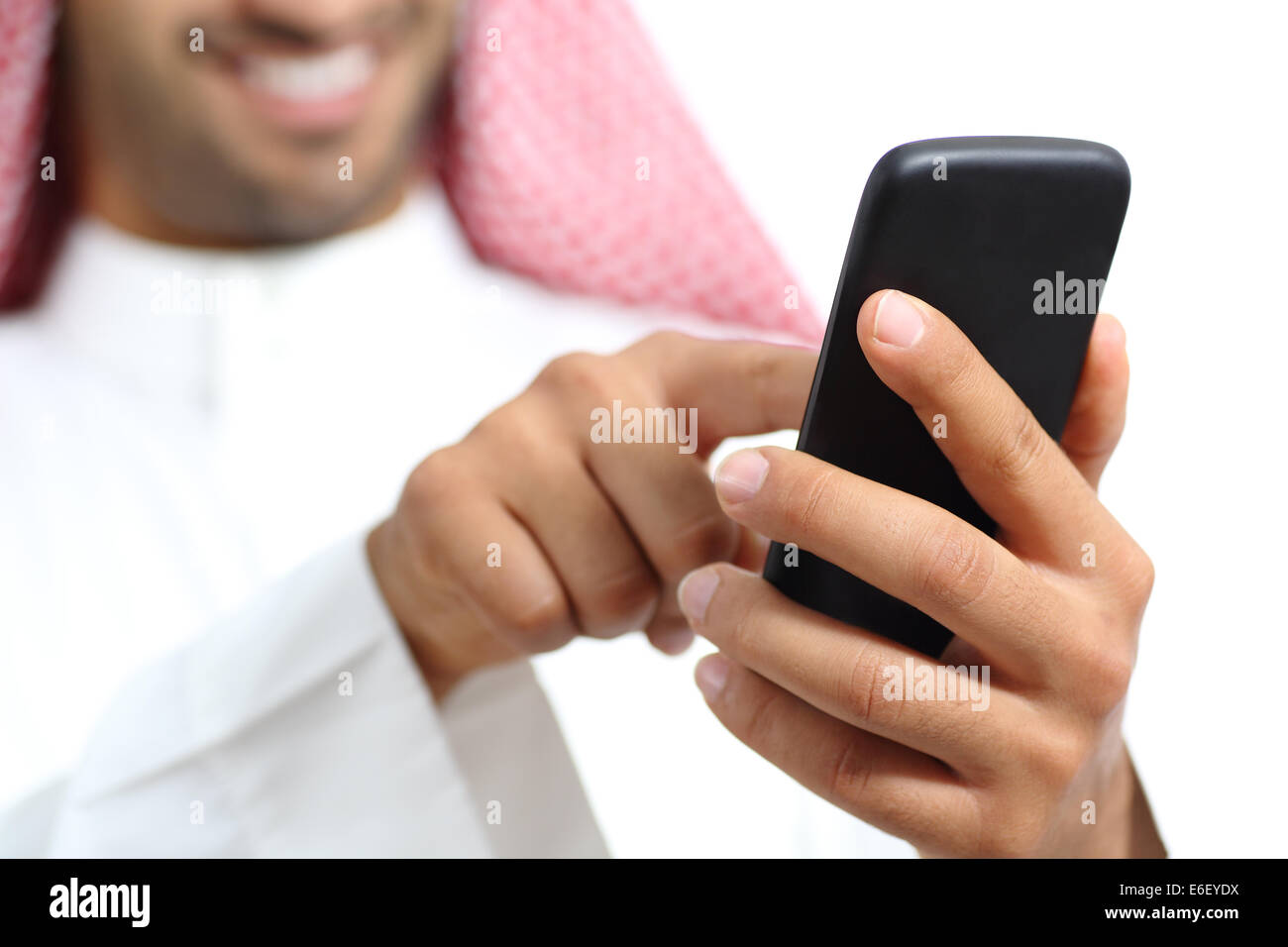 Saudi man with mobile phone hi-res stock photography and images - Alamy