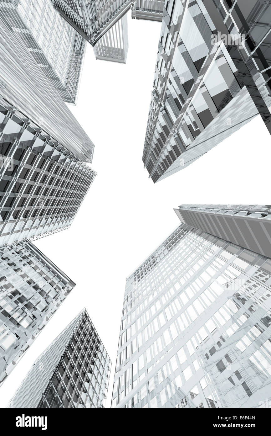Skyscrapers and office buildings perspective Stock Photo - Alamy