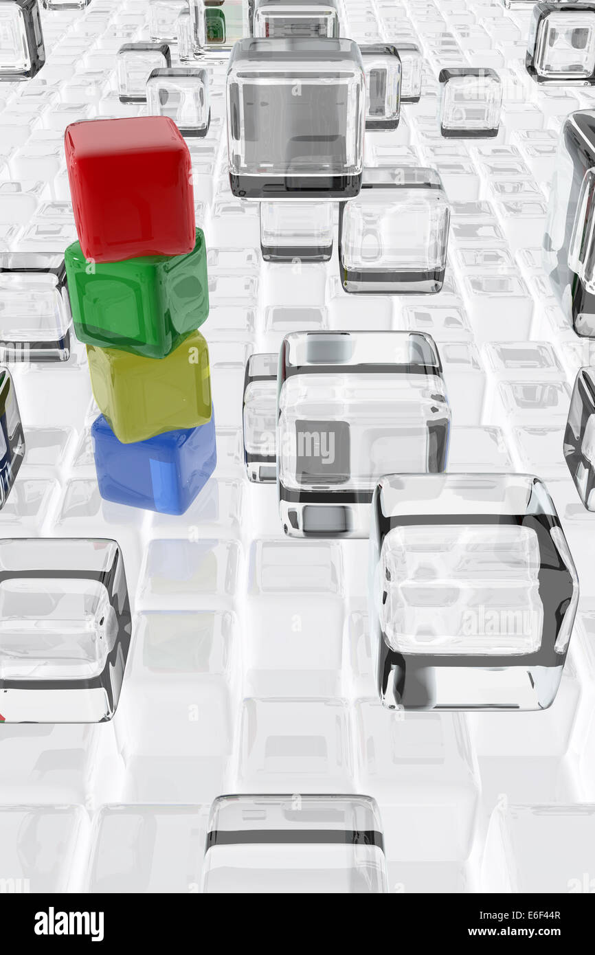 Colorful cubes composition Stock Photo - Alamy