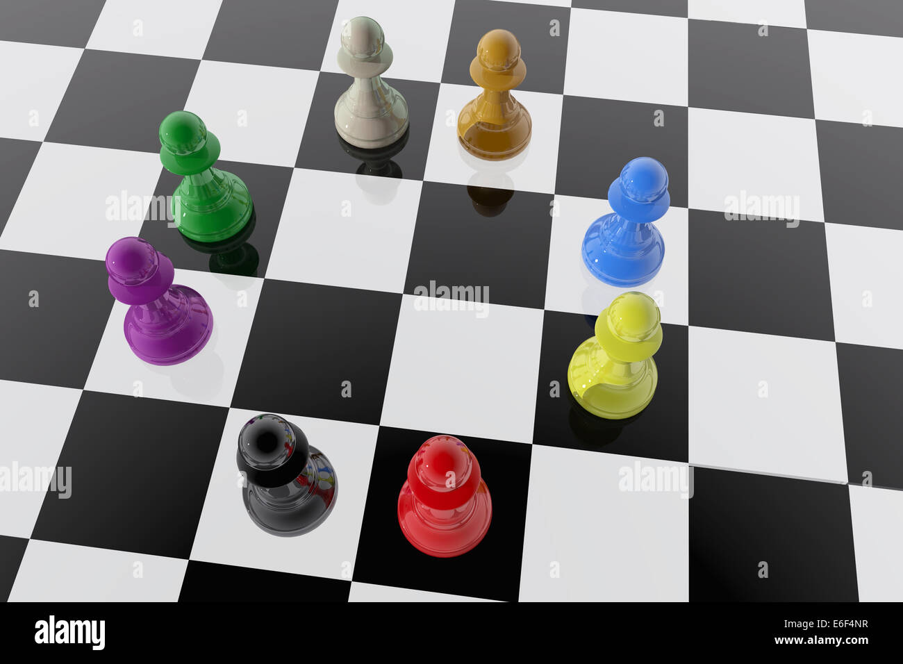 Chess pawns of different colors Stock Photo - Alamy