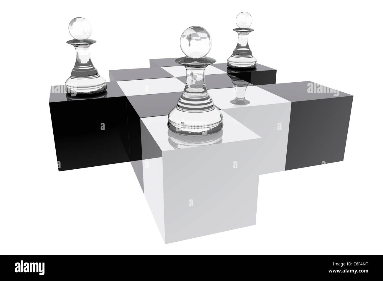 Pawns in abstract chess board Stock Photo - Alamy