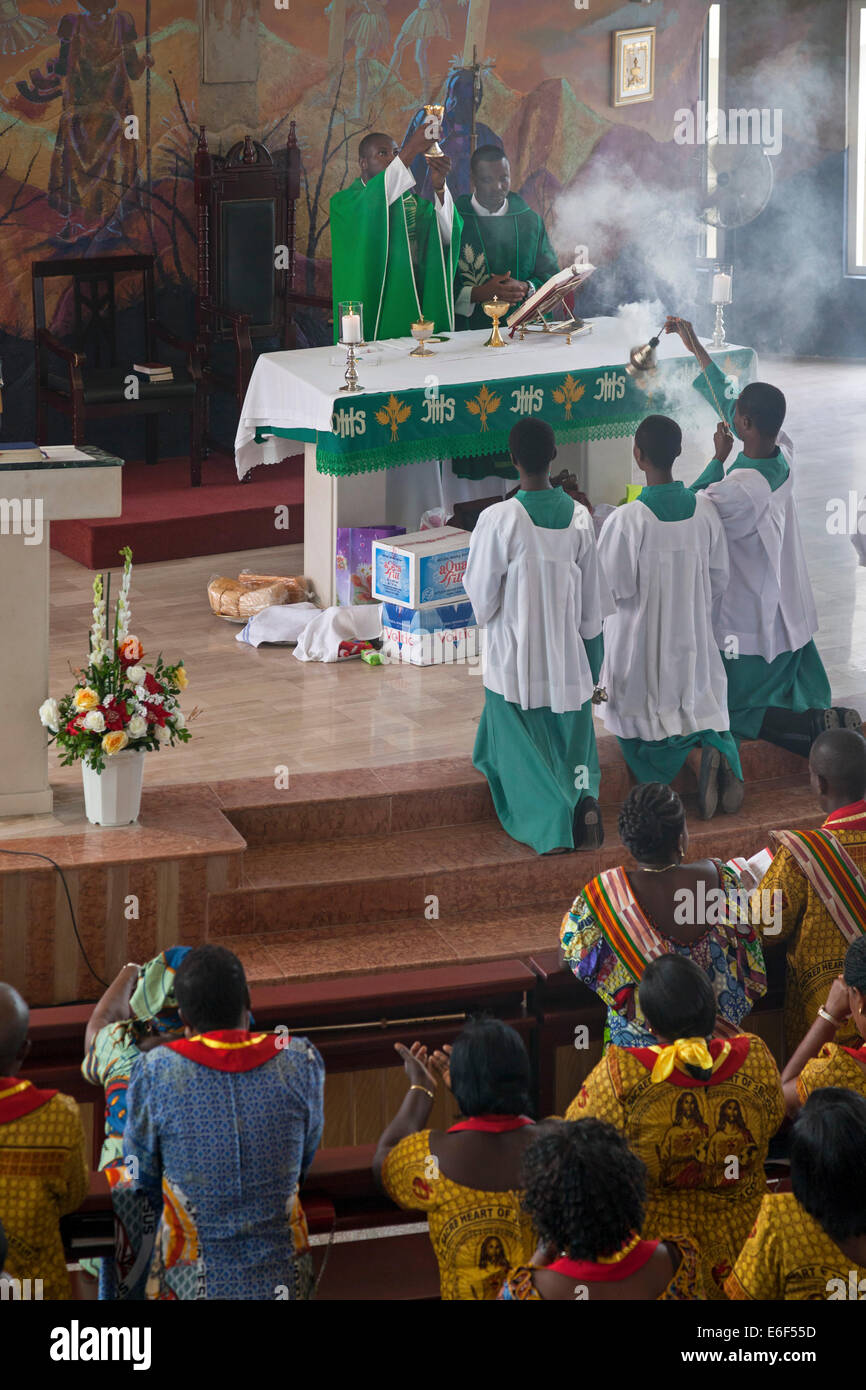 Sunday service at St. James Catholic church, Osu, Accra, Ghana, Africa ...