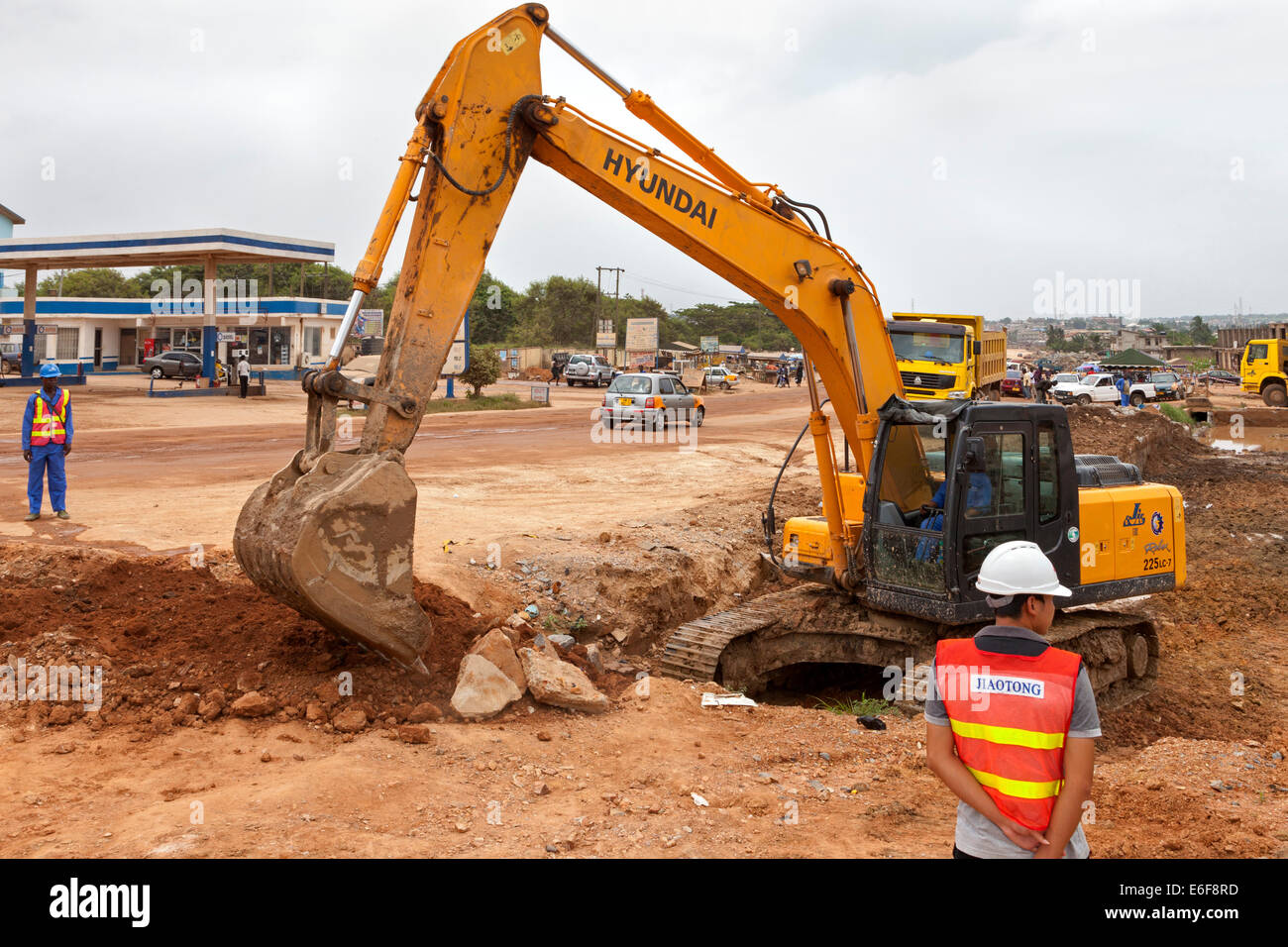 Road construction near Accra, Ghana, Africa Stock Photo - Alamy