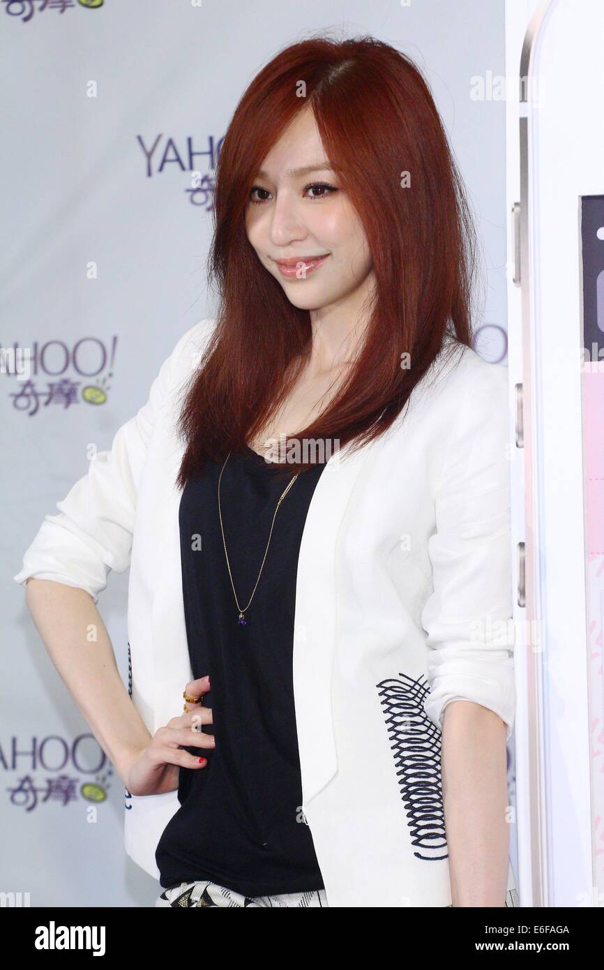 Taipei. 21st Aug, 2014. Singer Cindy Wang attends a commercial event ...