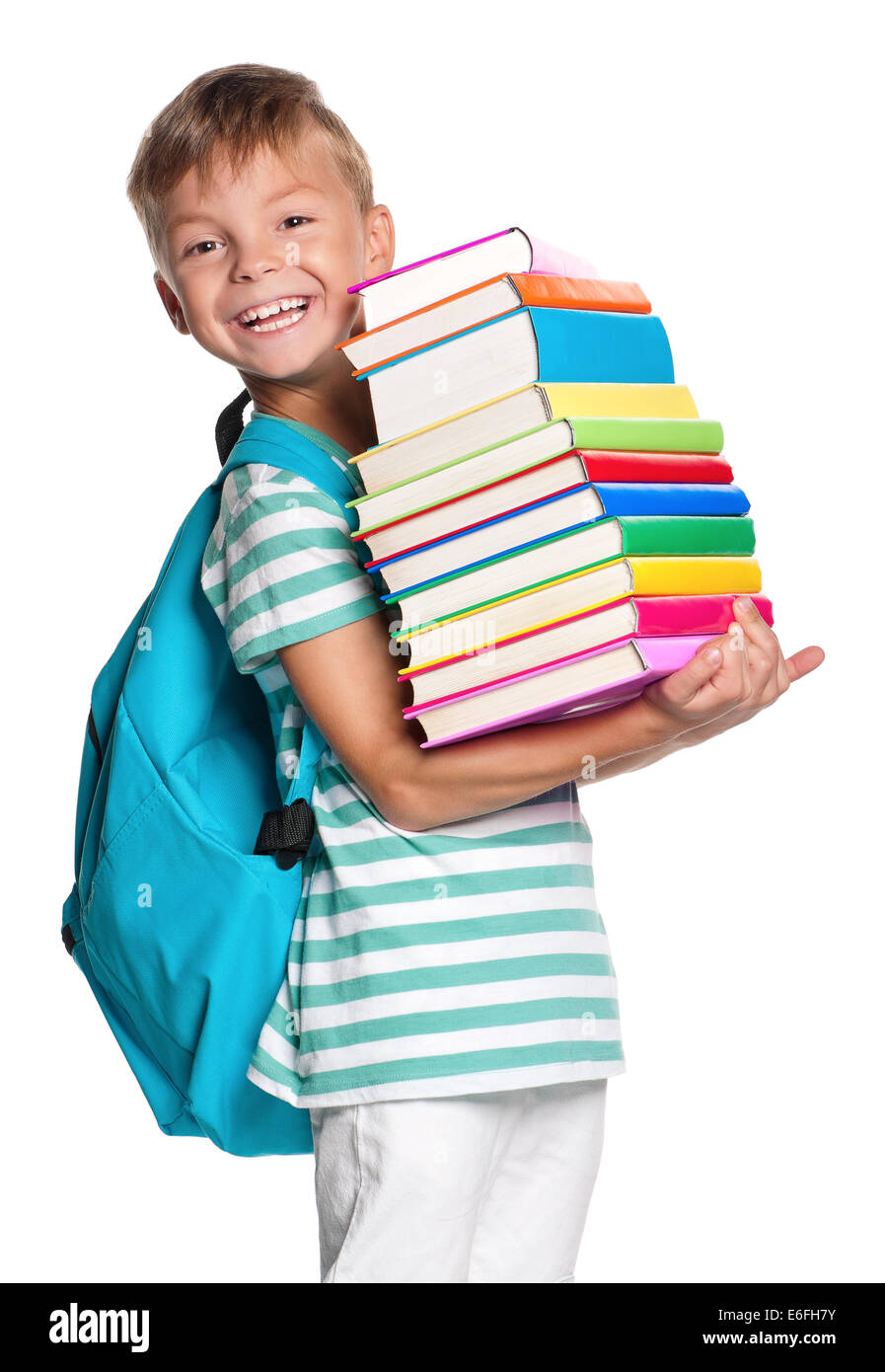 Little boy with books Stock Photo - Alamy