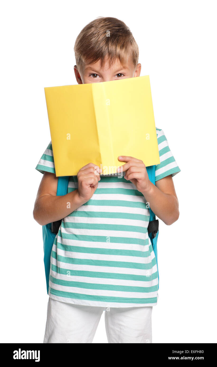 Little boy with books Stock Photo - Alamy